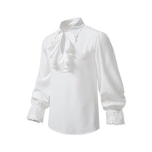 KJDWJKJRF Camicia da uomo pirata medievale rinascimentale costume cosplay vittoriano gotico ...