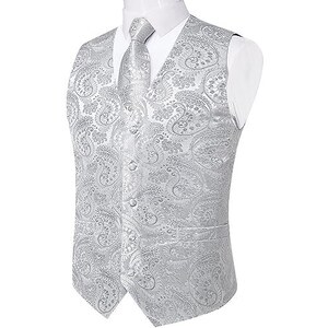 COSKTIARL Gilet Formale Da Uomo - Gilet Da Uomo Alla Moda Cravatta Da ...