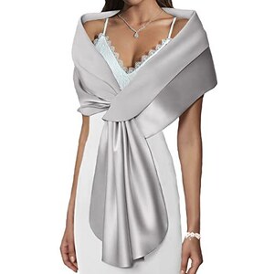 Atigy Stola Scialle da Donna in Raso Elegante Scialle da Sposa Bolero ...