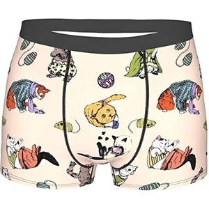 942 Boxer da Uomo Modelli di Gatti Mutande Classiche Elasticizzato ...