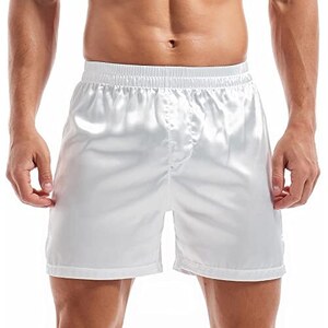 Amy Coulee Boxer da notte da uomo in raso, bianco, S - Stileo.it