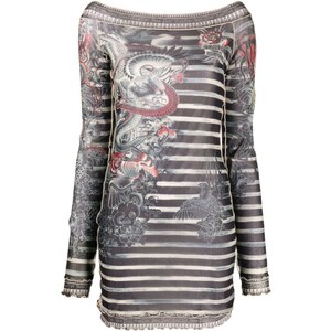Jean Paul Gaultier Abito corto a righe - Blu - Stileo.it
