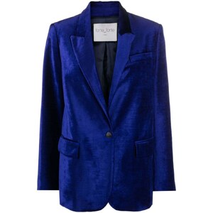 Forte Forte Blazer monopetto effetto velluto - Blu - Stileo.it