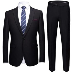 Pegsmio (Giacca + Pantaloni) Abito da Uomo Formale da Lavoro Slim Abito ...