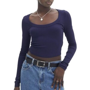 GETERUUV Maglietta a maniche lunghe da donna Y2k Skims Crop Top ...