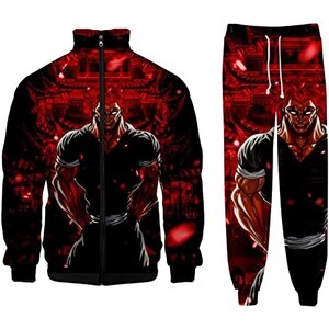 kewing Baki The Grappler Tracksuit Two Piece Set Japanese Anime Hanma ...