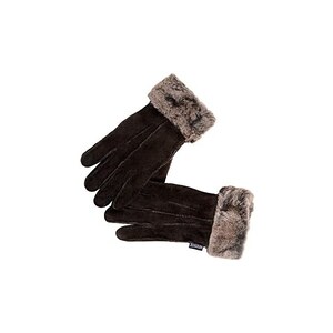 Nordvek Guanti da donna in pelle di pecora - polsino ripiegato ...