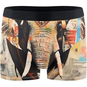 junzan Collage di elefanti biancheria intima da uomo boxer slip intimo ...