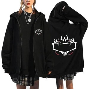 westtrend Jujutsu Kaisen Felpa con Cappuccio Unisex Anime Stampa Zip ...