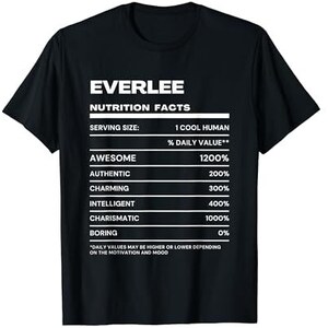 Everlee Nutrition Facts Name Funny Birthday Everlee Dichiarazione ...