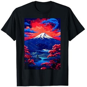 Retro Graphic Illustration Pixel (Japan Nature) Monte Fuji (Fujisan ...