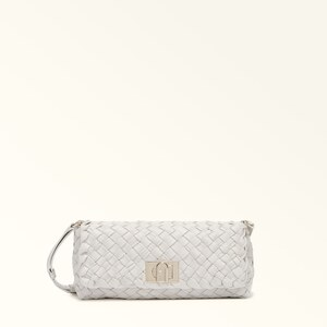Furla Gerla Borsa A Spalla Marshmallow Bianco Pelle Nappa Intrecciata ...