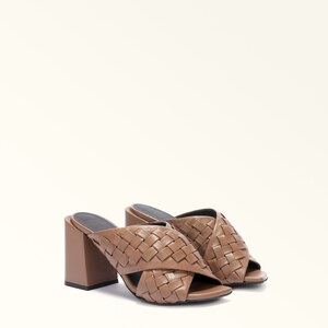 Furla Gerla Sandali Greige Grigio Pelle Nappata Donna - Stileo.it