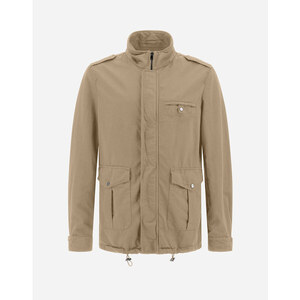 Herno FIELD JACKET IN COTONE E LINO TINTO IN CAPO - Stileo.it