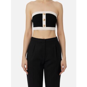 Top a fascia in viscosa embossed Elisabetta Franchi - Stileo.it