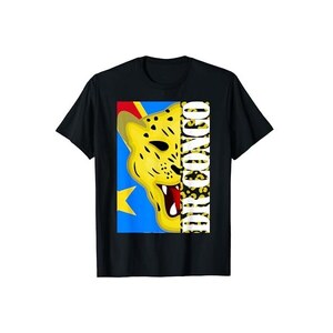 Congo Teez Love DRC RDC Congo con bandiera del Congo Leopard Head ...