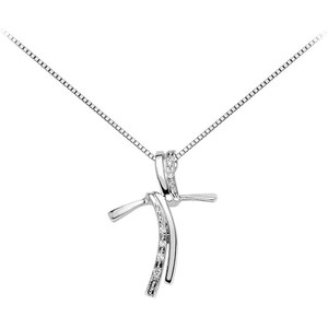 Donnaoro elements Collana donna croce in oro bianco e diamanti Donnaoro ...