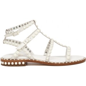 Ash sandali donna in pelle bianca con borchiette in metallo - Stileo.it