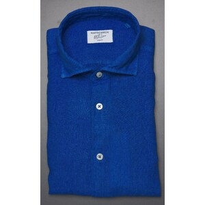 CAMICIA MASTRICAMICIAI IN PURO LINO COLLO ITALIANO, Colore Bluette ...
