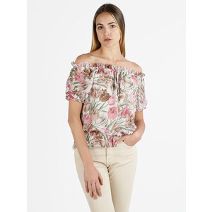 Caspiche Camicetta Donna Con Stampa Floreale e Maniche Corte Bluse Rosa ...