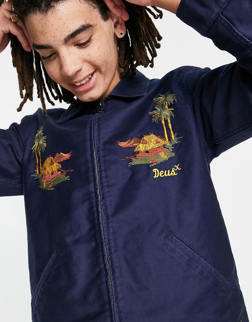 Deus Ex Machina - Giacca blu navy con stampa a tema voodoo - Stileo.it