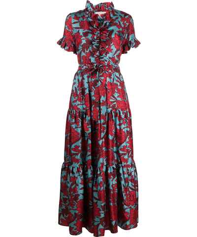 Vestiti di seta eleganti a campana rossi da donna LA DOUBLE J, Estate ...