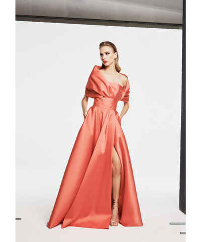 Vestiti da sera eleganti corallo da donna ALESSANDRO LEGORA, Primavera ...