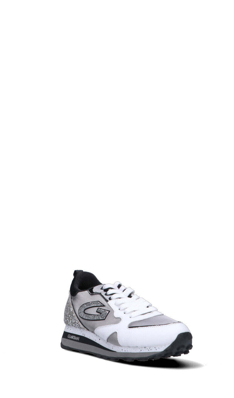 ALBERTO GUARDIANI Sneaker donna bianca/argento in pelle SNEAKERS ...