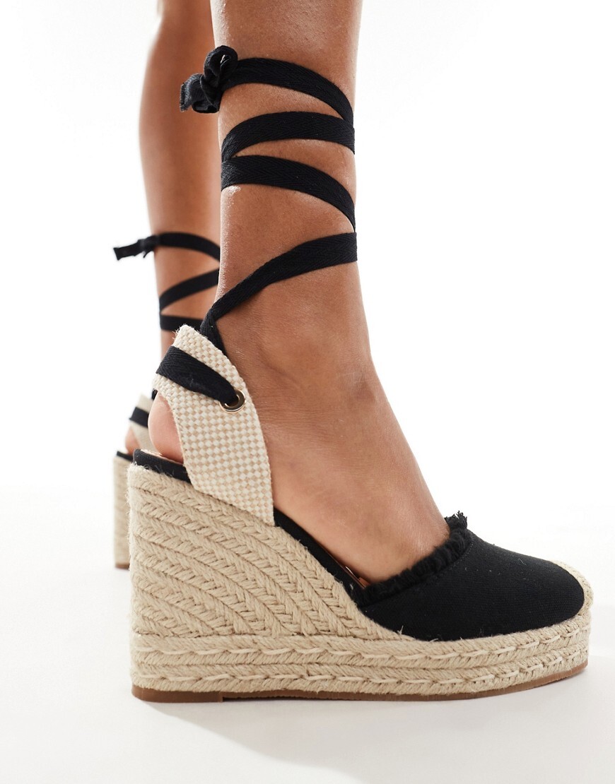 Truffle Collection - Espadrilles con zeppa alta in iuta e pianta larga ...