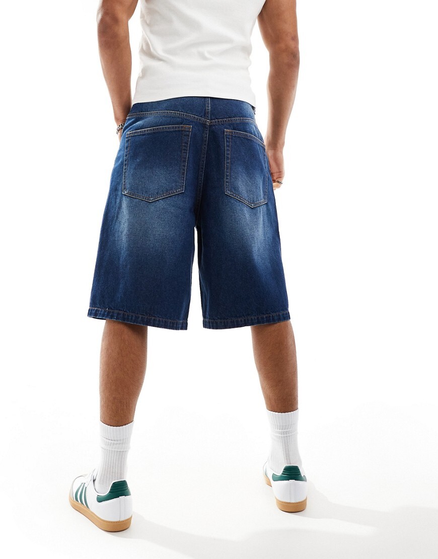 ASOS DESIGN - Jorts lunghi color indaco con pannelli-Blu - Stileo.it