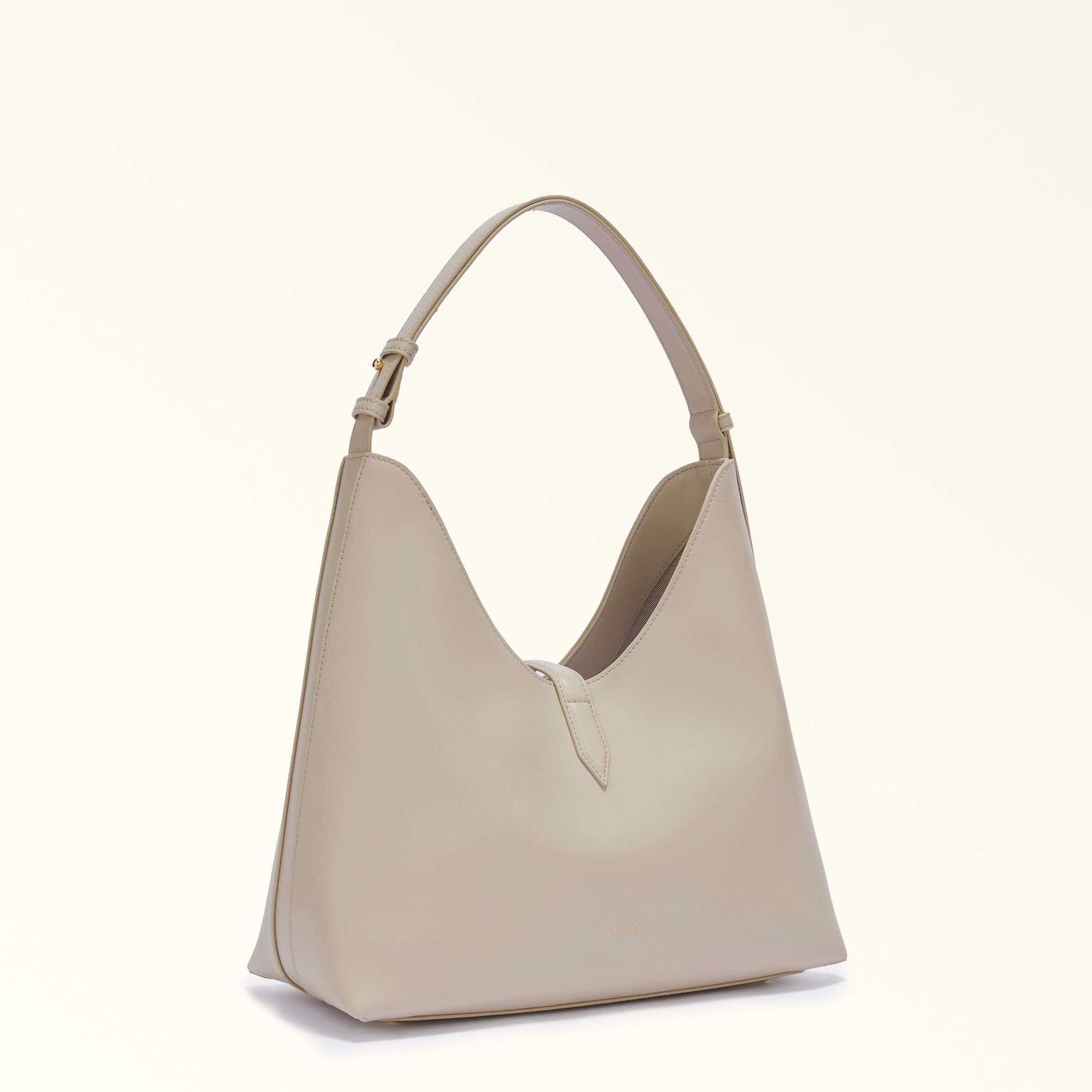 Furla Goccia Borsa A Spalla Vaniglia Beige Pelle Di Vitello Sidney ...