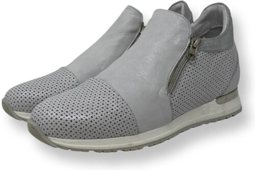 Exton 1959 Sneakers in pelle traforata con cerniere argento - Stileo.it