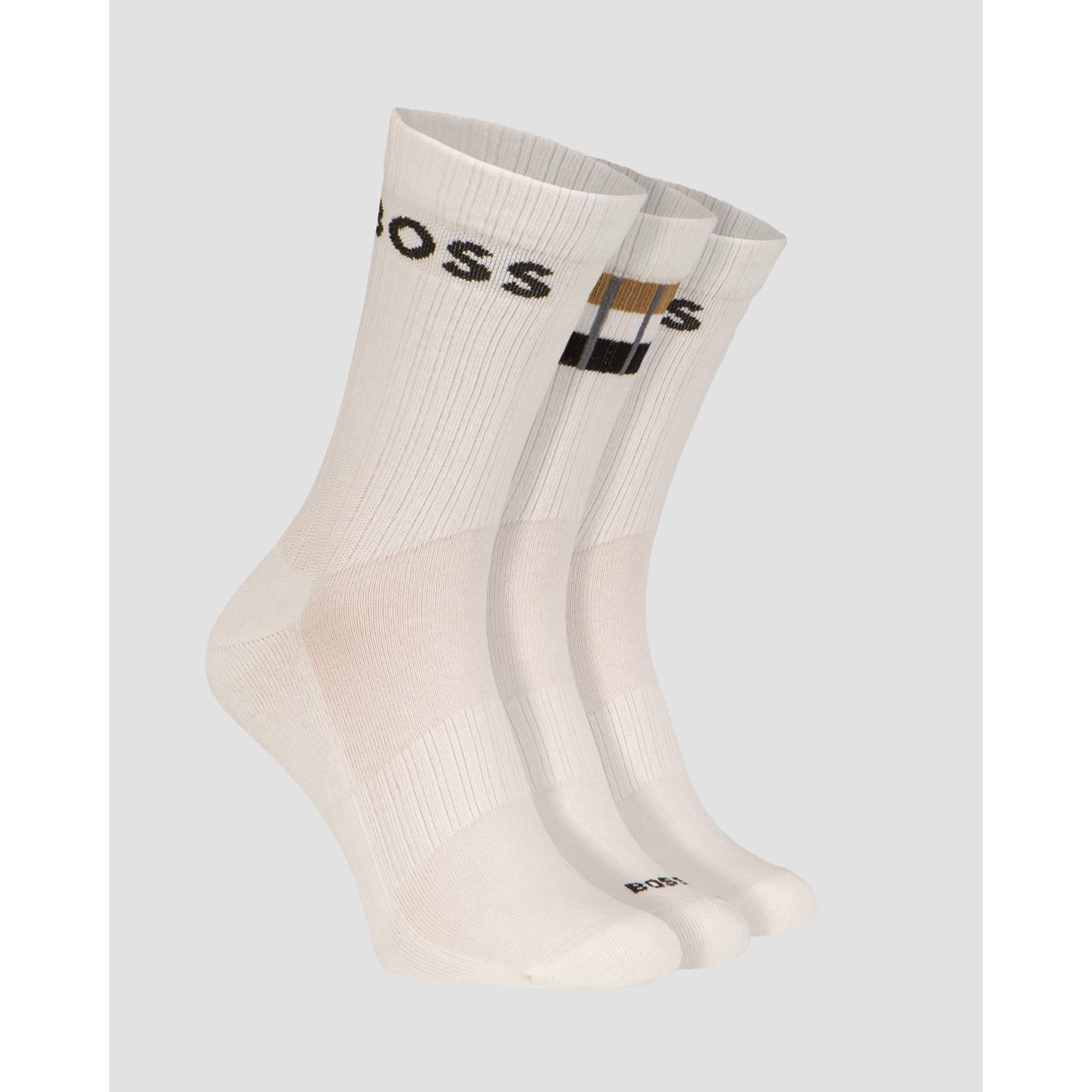 Calzini Da Uomo Hugo Boss 3p Qs Rib Stripe Bianchi - Stileo.it