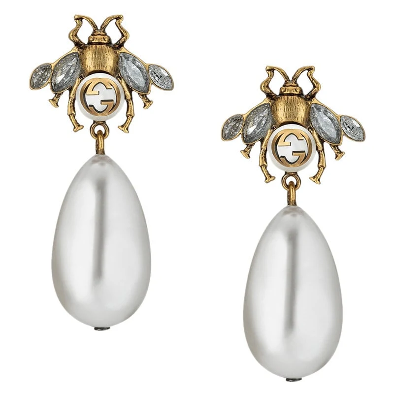 Gucci Orecchini con pendenti ape - Toni neutri - Stileo.it