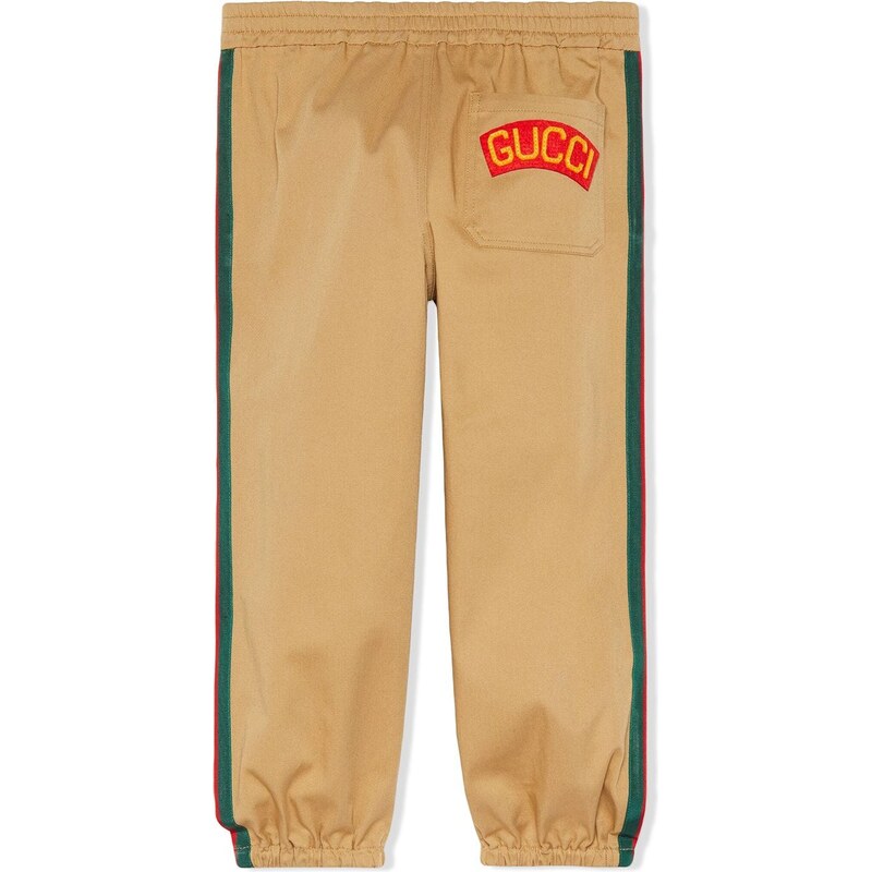 Gucci Kids Pantaloni con decorazione Web - Toni neutri - Stileo.it