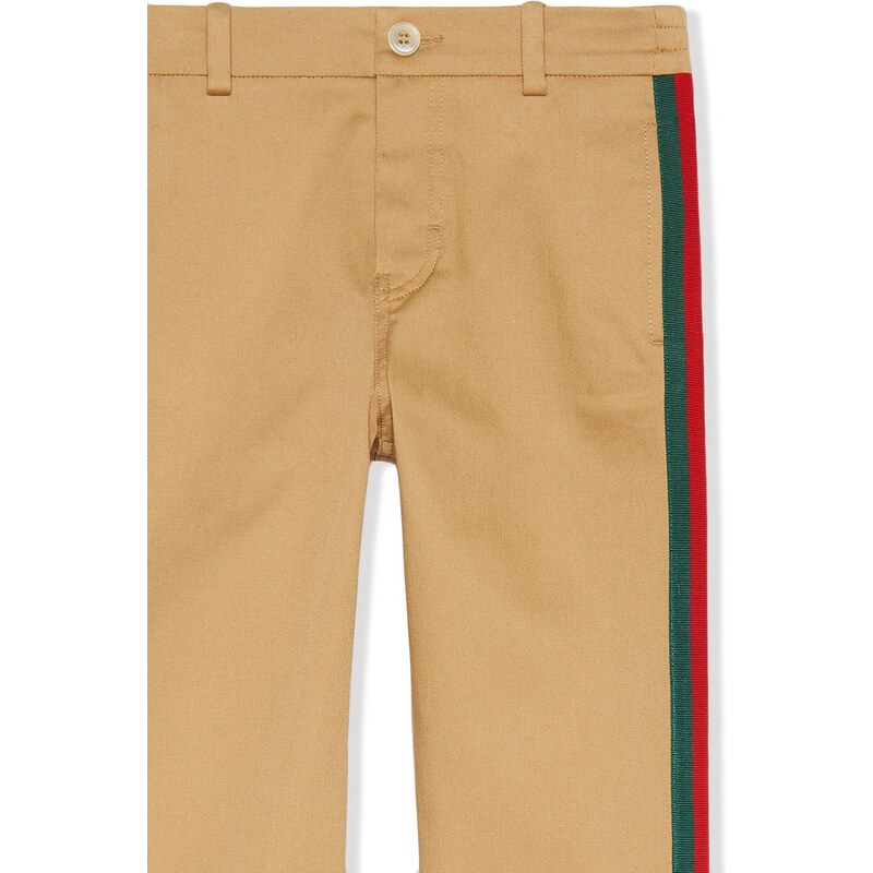 Gucci Kids Pantaloni con decorazione Web - Toni neutri - Stileo.it