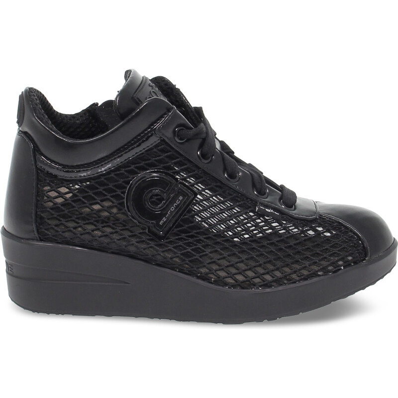 Sneakers Ruco Line AGILE JACKIE in rete e pelle nero - Stileo.it