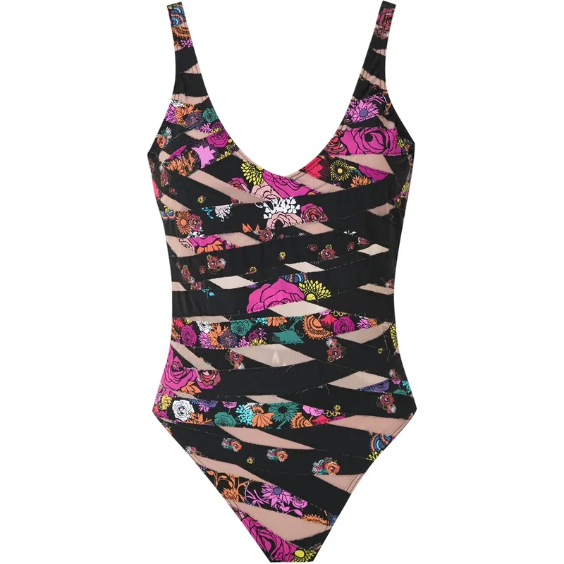 Amir Slama Costume intero con design a pannelli - Blu - Stileo.it