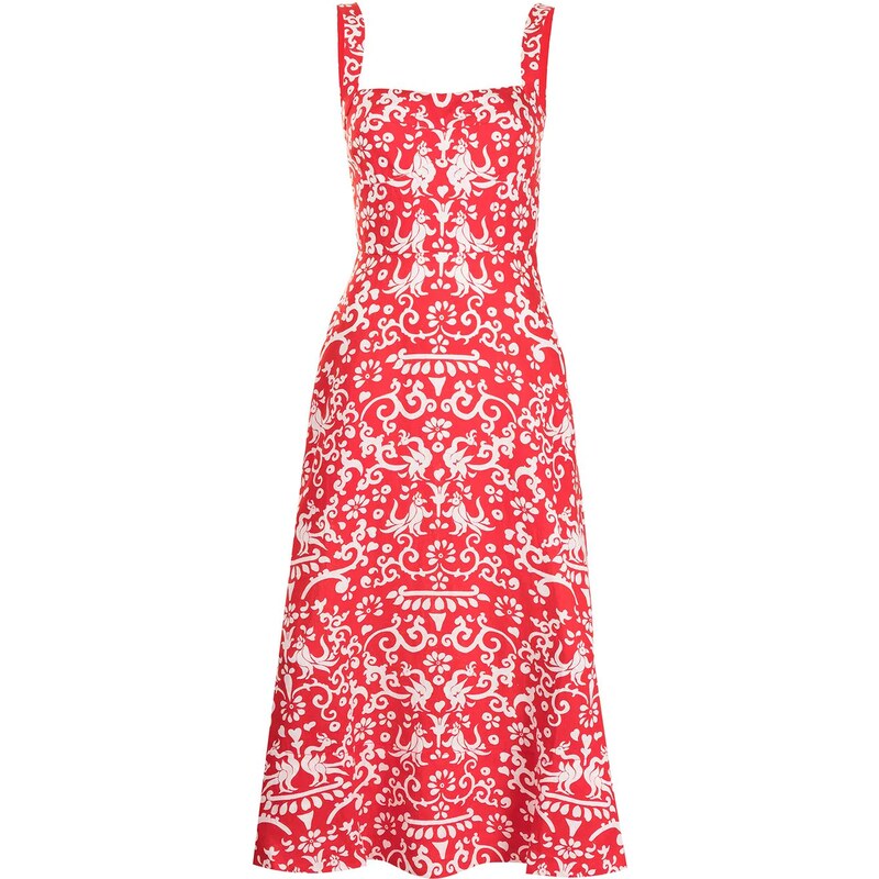 Saloni Abito midi svasato Rachel - Rosso. Donna - Stileo.it