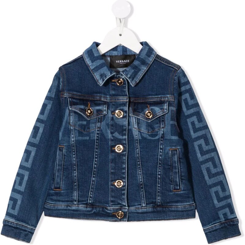 Versace Kids Giacca denim con stampa - Blu - Stileo.it
