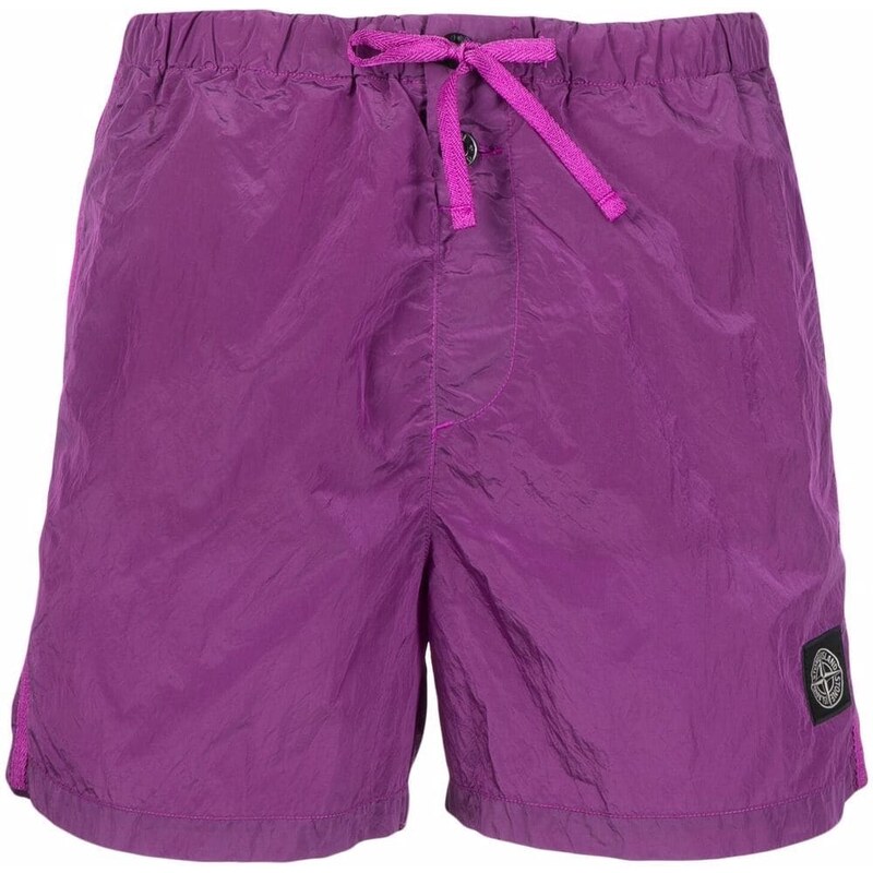 Stone Island Costume da bagno con applicazione Compass - Viola. Uomo ...