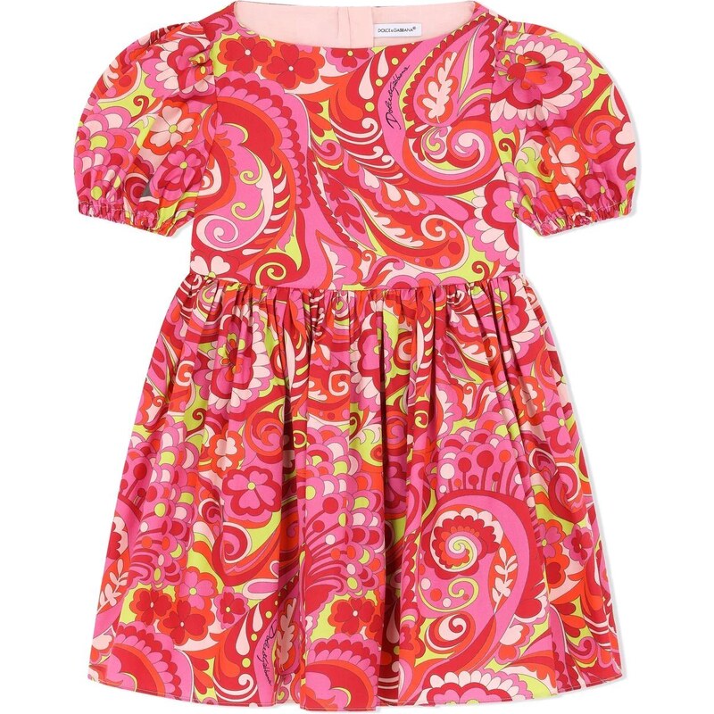 Dolce & Gabbana Kids Abito midi a fiori - Rosa - Stileo.it