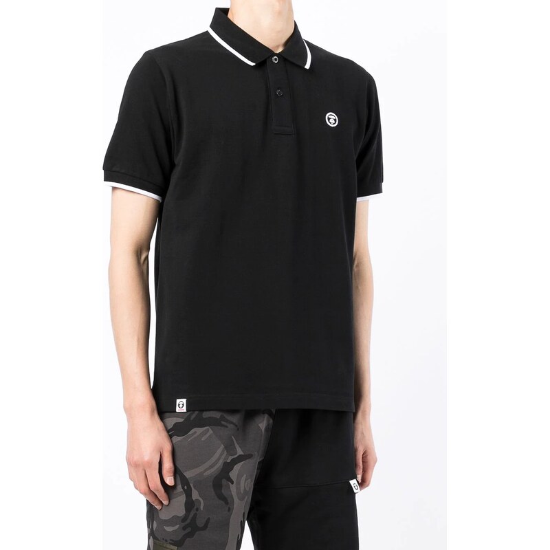 AAPE BY *A BATHING APE Polo con ricamo Ape Head - Nero - Stileo.it