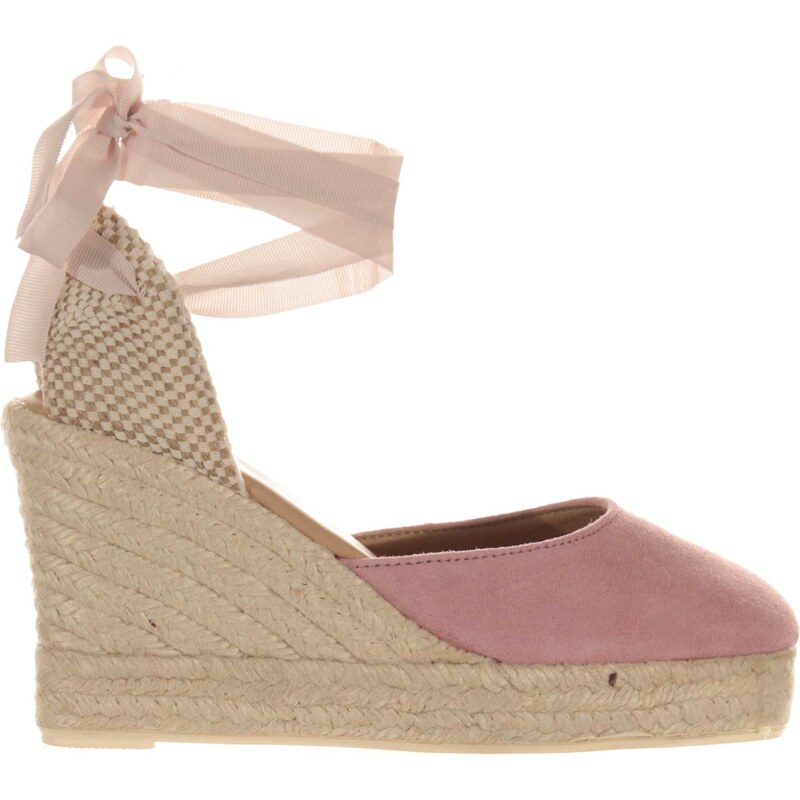 Manebí Espadrillas con zeppa in camoscio e juta naturale rosa . Donna ...