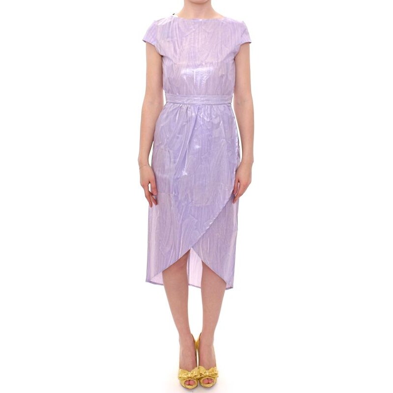 Licia florio - Viola Cap Manica sotto ginocchio abito guaina. Donna ...