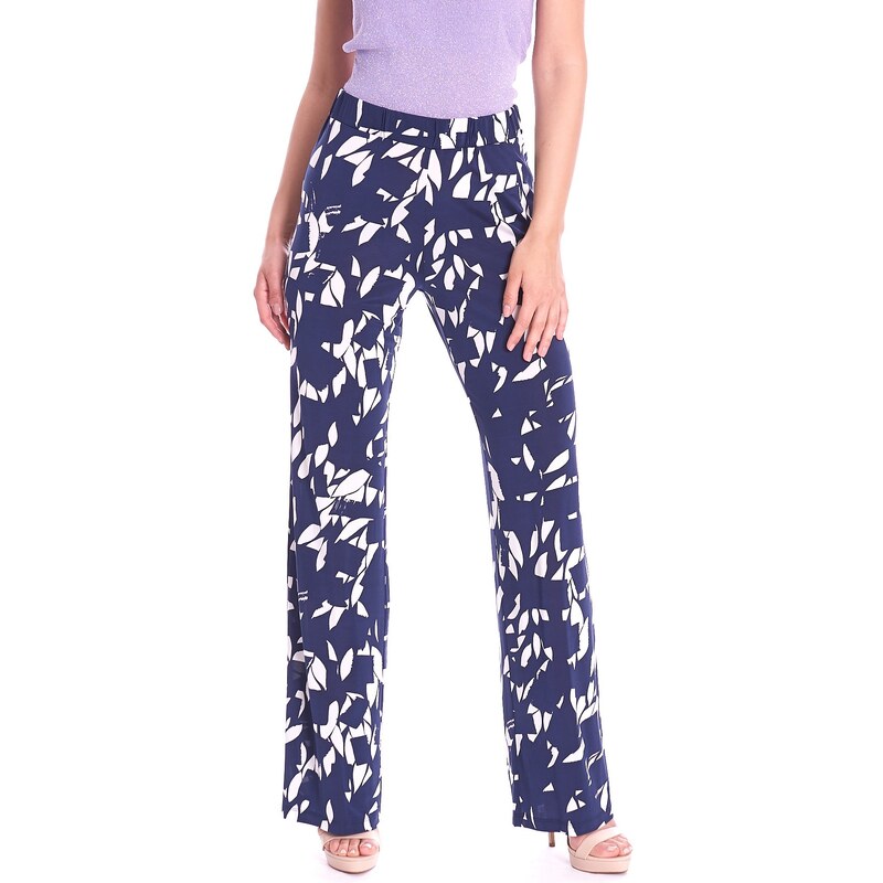 Maria Bellentani - Pantalone Palazzo Maria Bellentani A Fantasia 50 Blu ...
