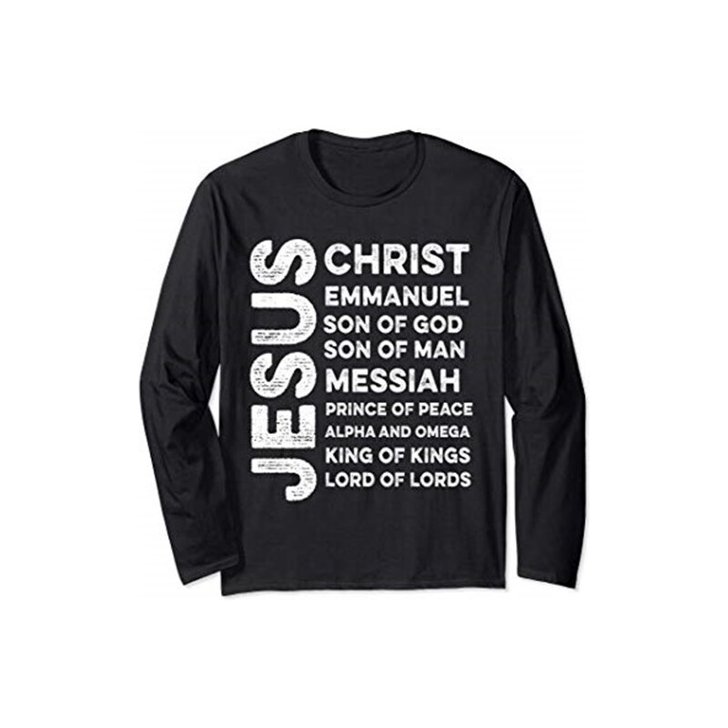 Nomi di Gesù Cristo Jesus Christ Religious Religioso Maglia a Manica ...