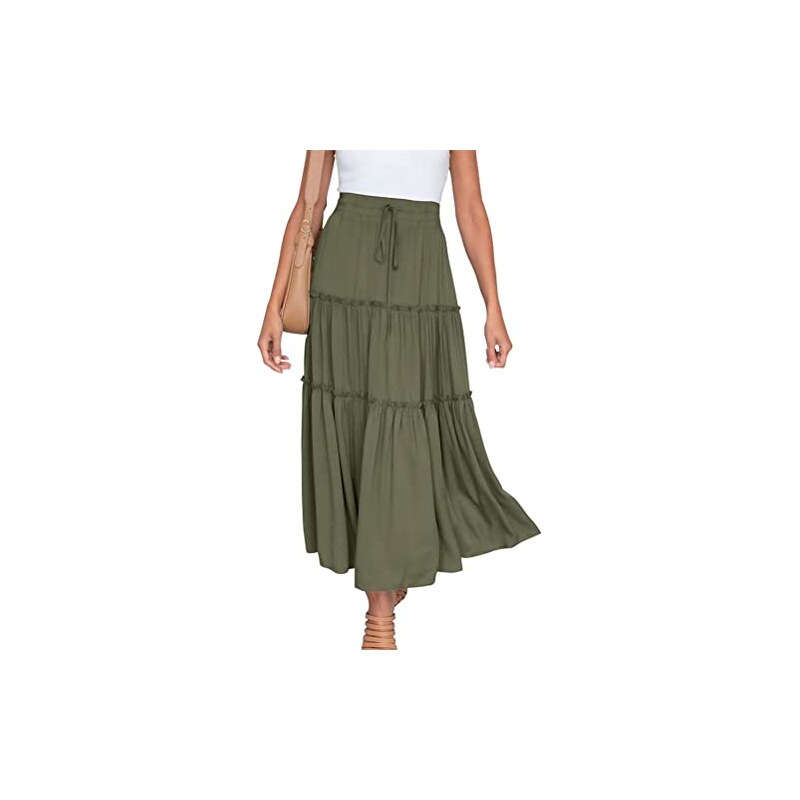 ORANDESIGNE Gonna Donna Elegante Elastica A-Linea Vita Alta Plissettata ...