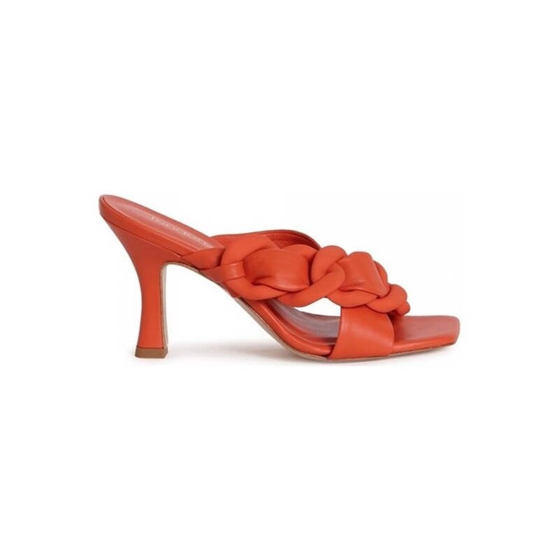 Tendenze Calzature Ciabatte Sandalo corallo vera pelle con catena e ...