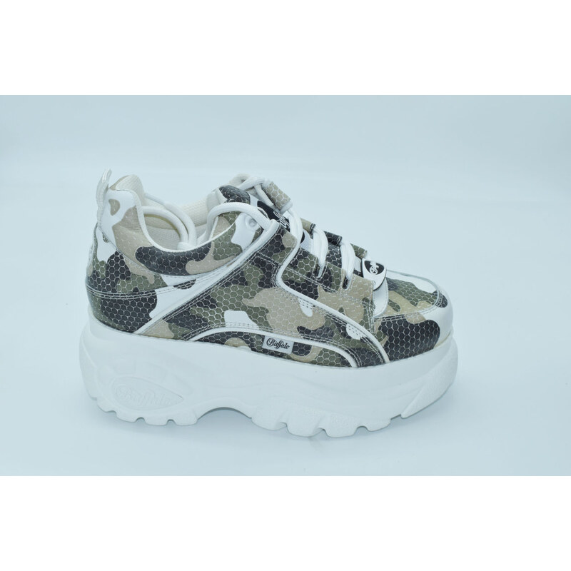 Buffalo London scarpa donna pelle camouflage - Stileo.it